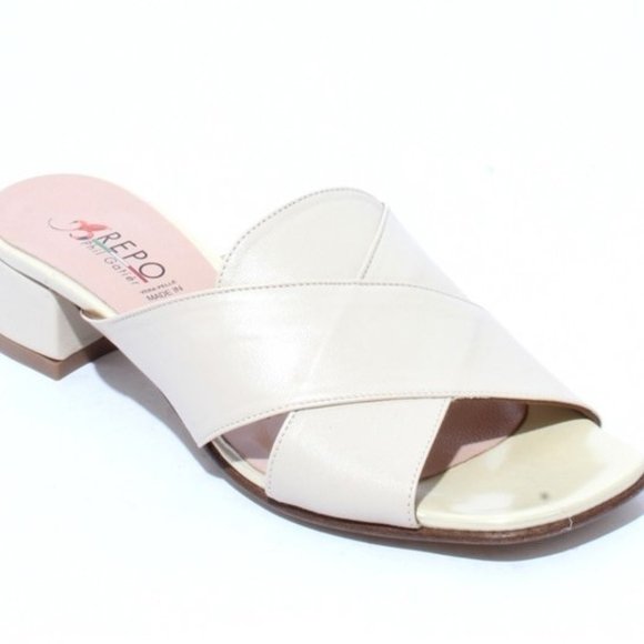 PHIL GATIÈR by REPO | Shoes | Italian Beige Leather Comfort Slides ...